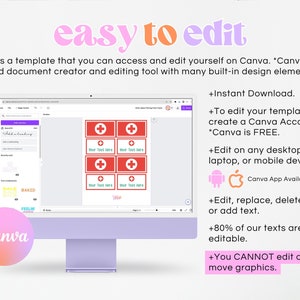 Editable Medical Birthday Food Label Template, Medical Party Tent Cards ...