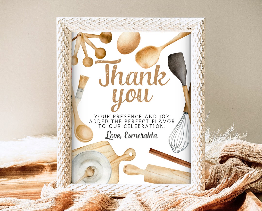 Editable Cooking Party Birthday Thank You Sign Baking Cooking Party ...