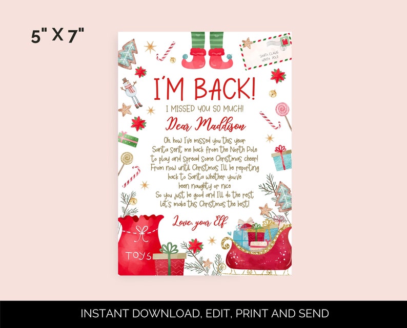 Editable Elf Arrival Letter Christmas Elf Welcome Letter - Etsy