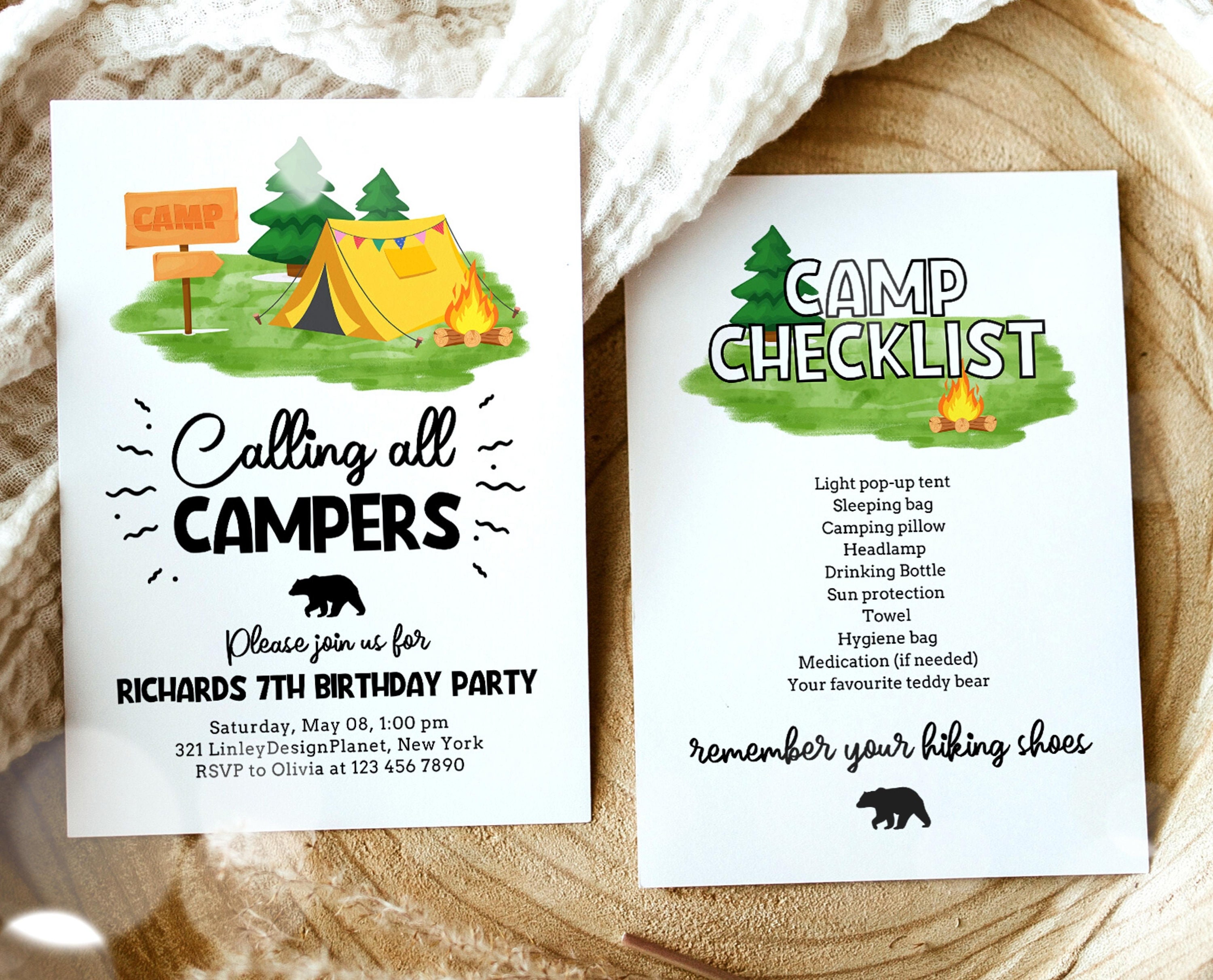 Editable Boy Camp Party Invitation Camp Out Birthday Party - Etsy Hong Kong