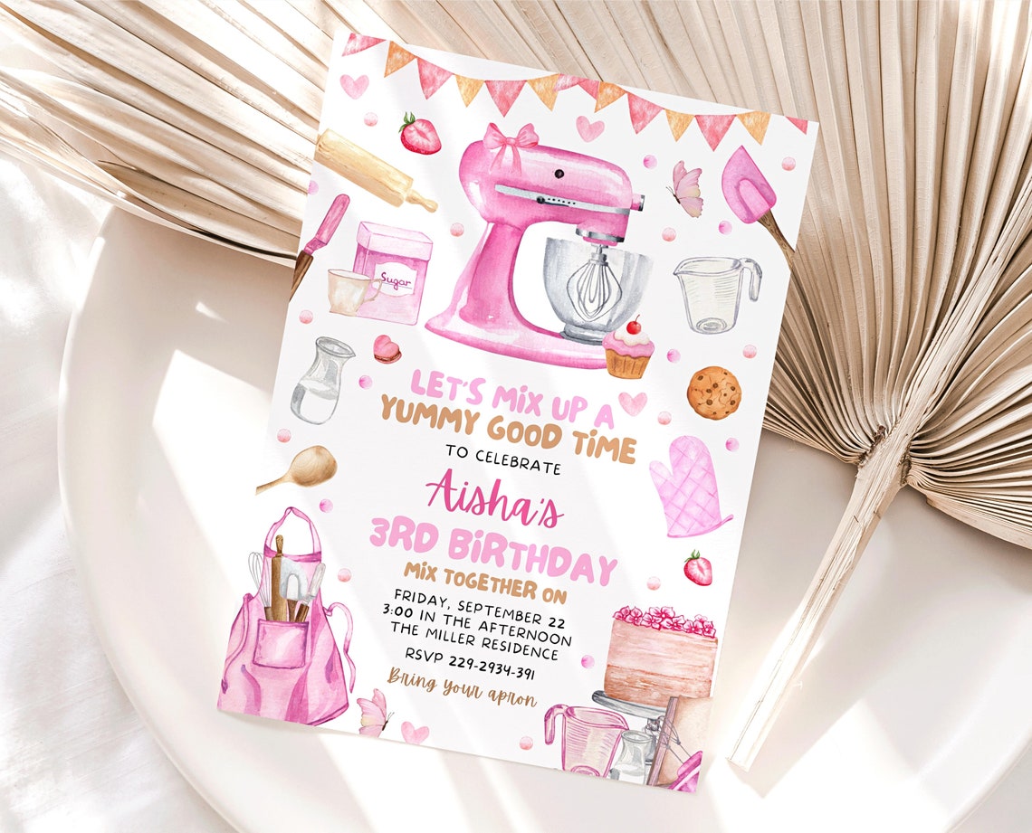 Editable Baking Birthday Party Invitation Kids Cooking - Etsy