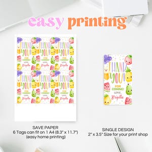 Editable Two-tti Frutti Birthday Favor Tag Template, Kids Fruity ...