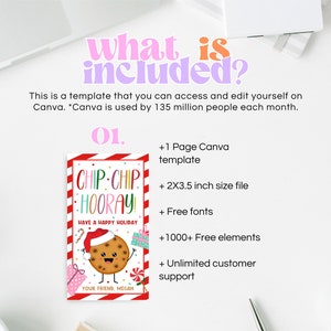 Editable Christmas Cookie Tag Template, Cookie Treat Bag Tag, Chocolate ...