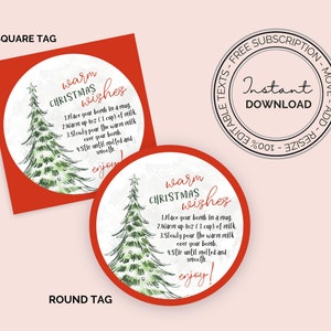 Editable Christmas Hot Chocolate Bomb Tags, Christmas Hot Chocolate ...