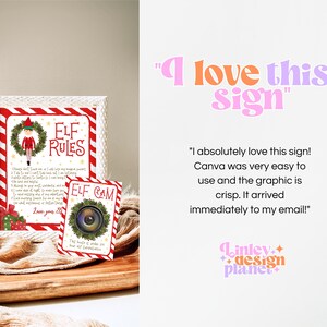 Editable Christmas Elf Rules Sign With Elf Camera, Do Not Touch Me ...