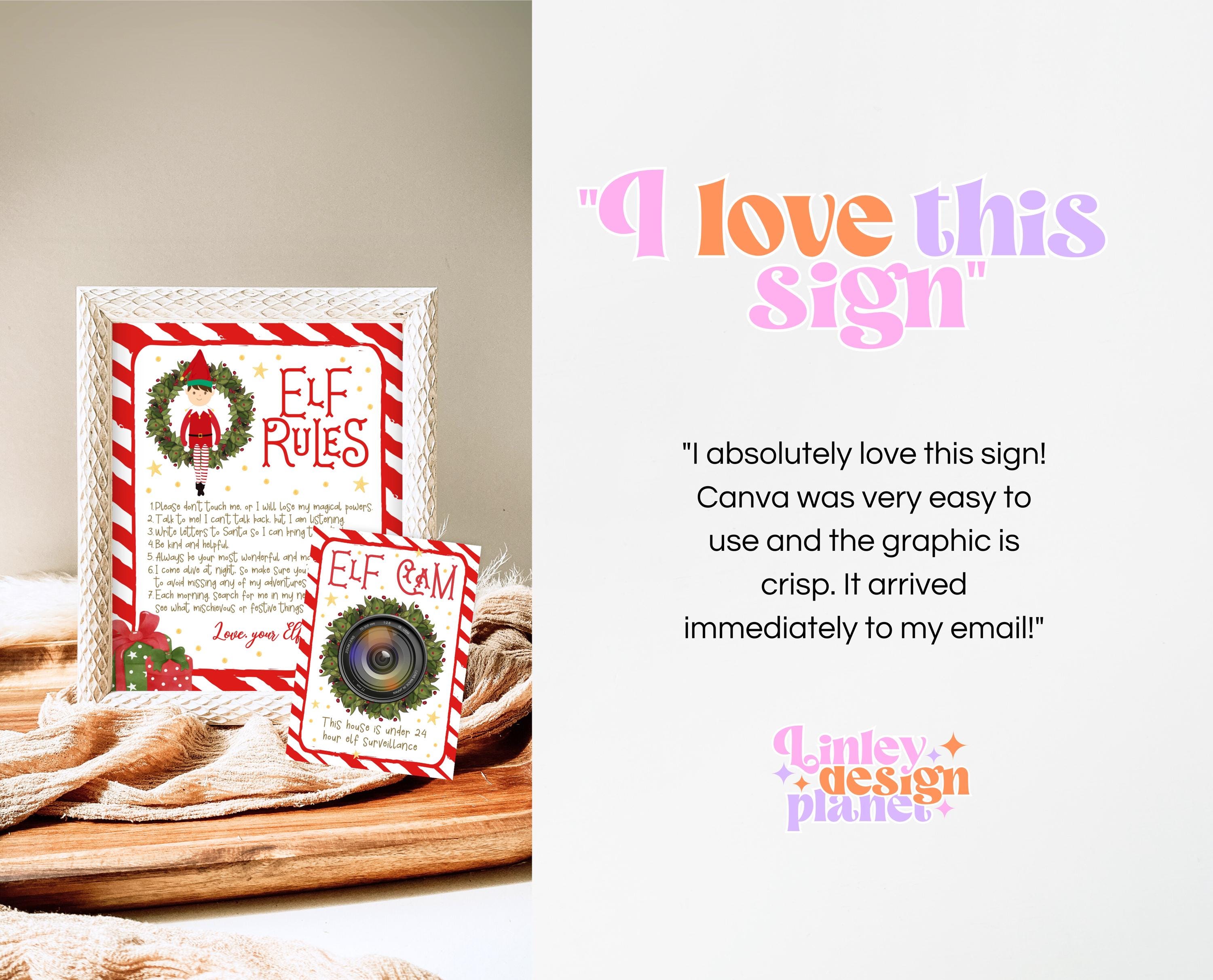 Editable Christmas Elf Rules Sign With Elf Camera, Do Not Touch Me ...