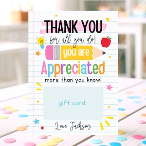 Editable Teacher Gift Card Holder, Teacher Coffee Gift Card Holder ...