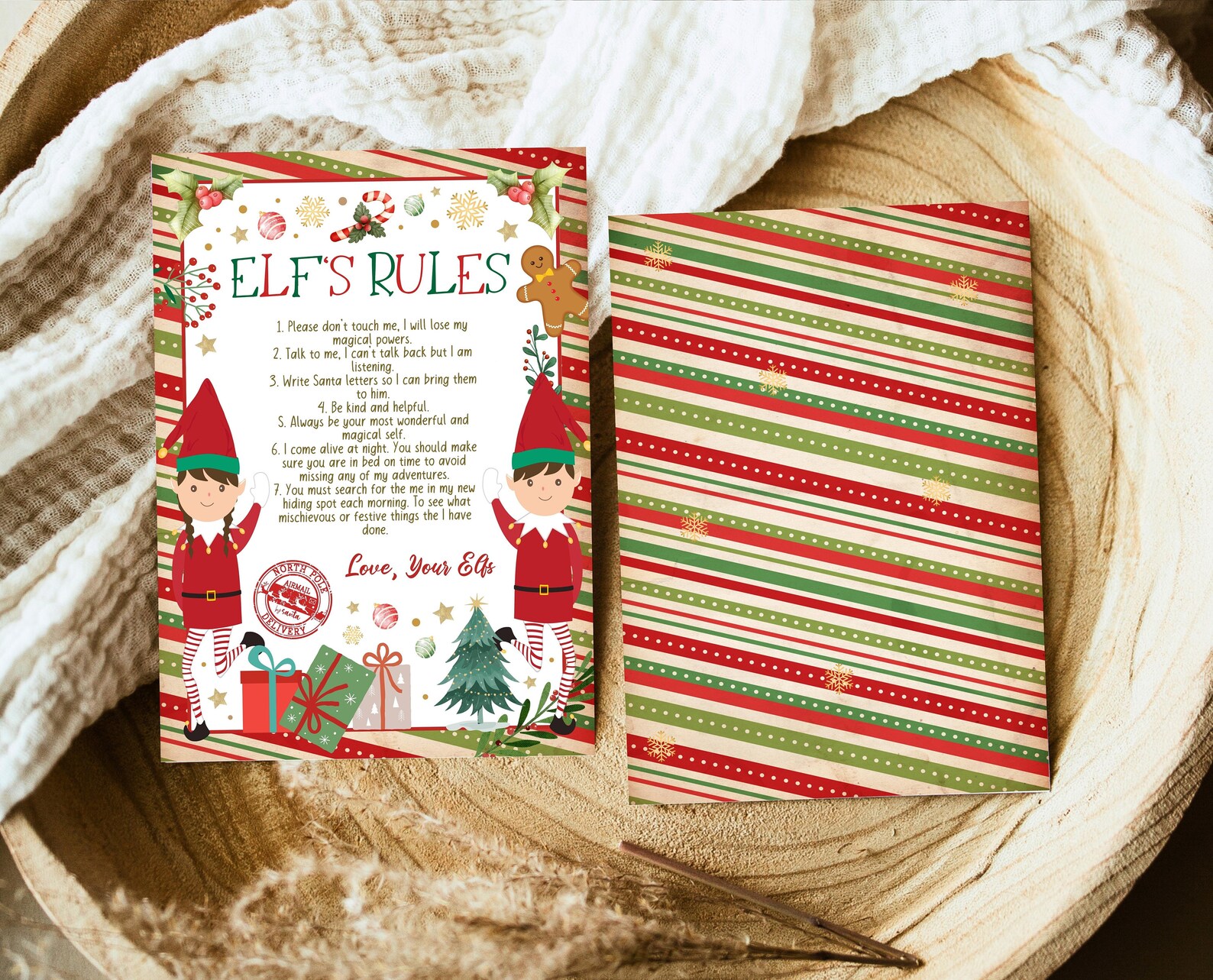 Editable Christmas Elf Magic Rules With 2 Elfs Template, Do Not Touch ...