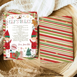 Editable Christmas Elf Magic Rules With 2 Elfs Template, Do Not Touch ...