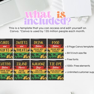 Editable Reggae Birthday Sign Bundle, Reggae 1st Birthday Sign ...