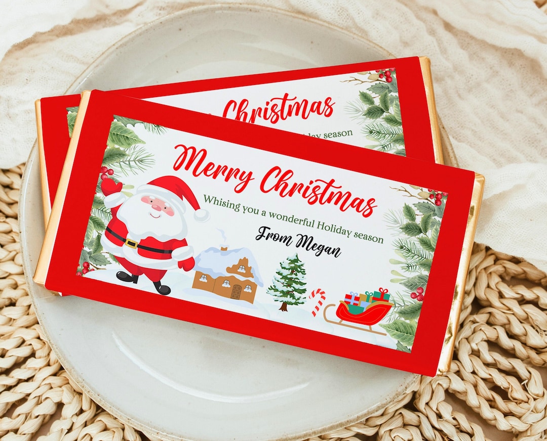 Editable Christmas Candy Bar Wrapper Template, Christmas Chocolate ...