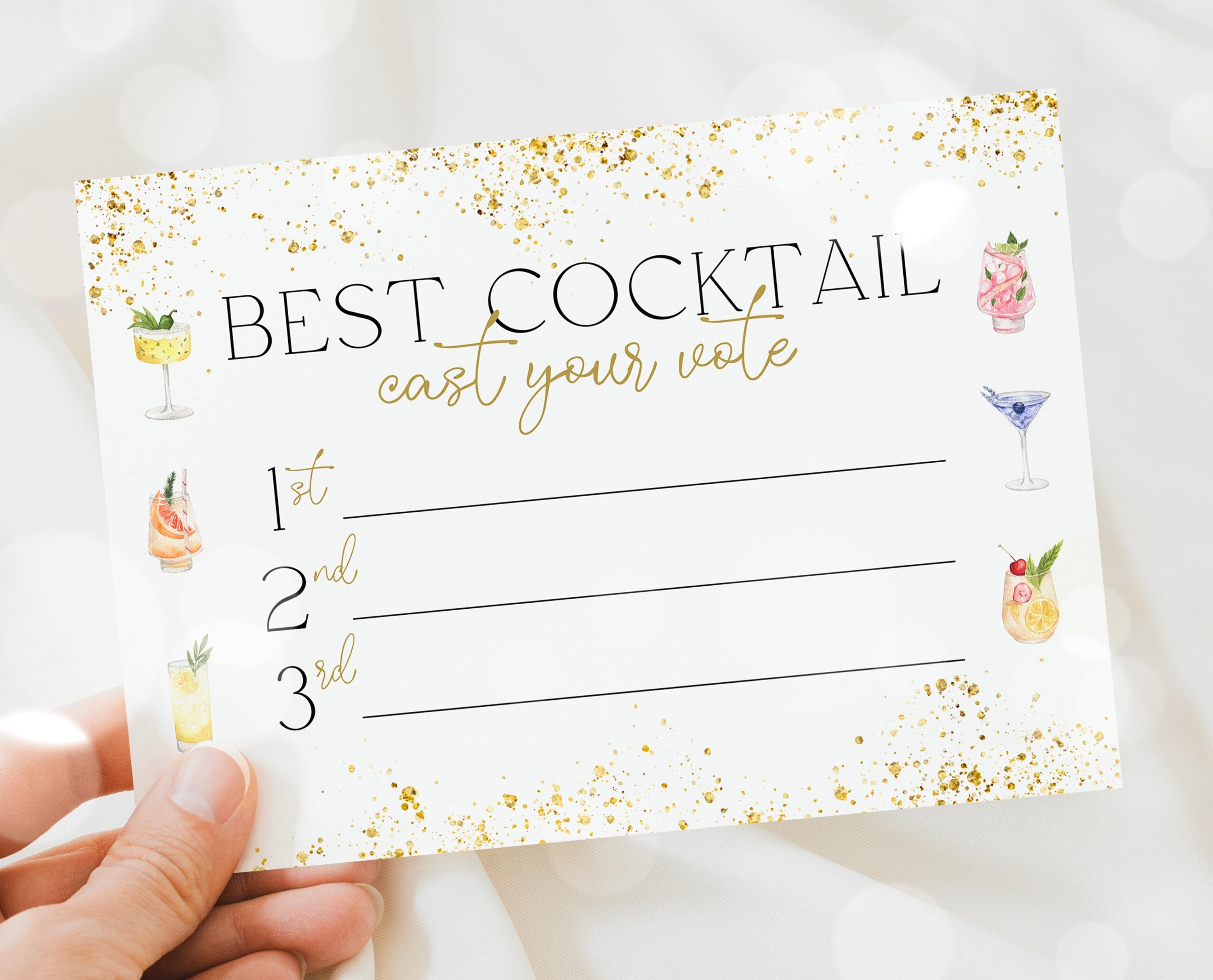 Cocktail Competition Voting Card New Year's Cocktail - Etsy