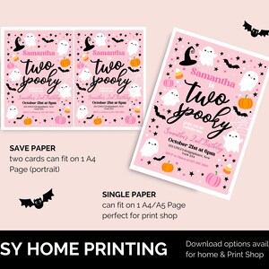 Editable Pink Halloween 2nd Birthday Invitation, Halloween Costume ...