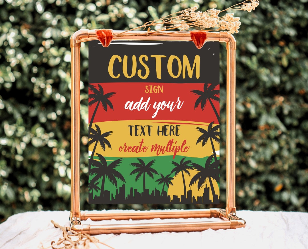 Custom Reggae Birthday Sign Template (digital Download) - Etsy