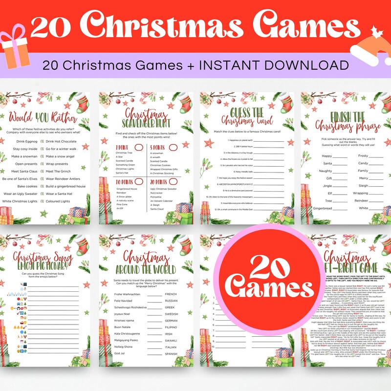 Christmas Games Printable - Etsy