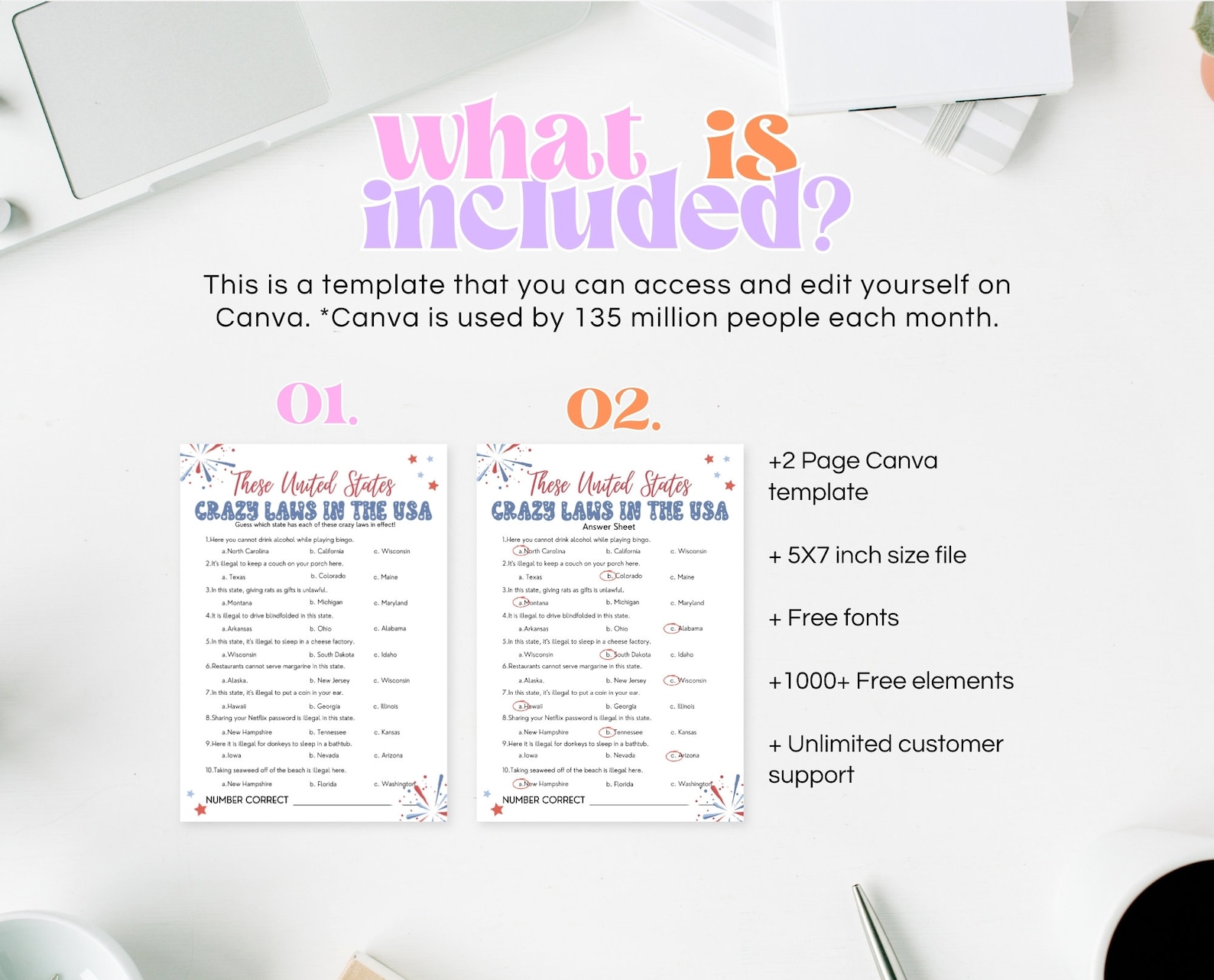Printable 4th of July Crazy USA Laws Game, July 4th Games, Independence ...