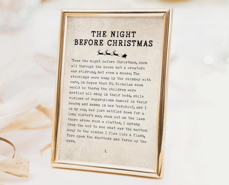 Editable the Night Before Christmas Sign Christmas Printable - Etsy