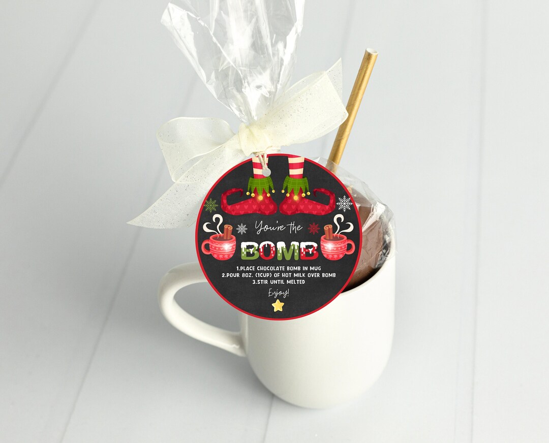 Editable Hot Chocolate Bomb Tag Template, Christmas Hot Chocolate Bomb ...