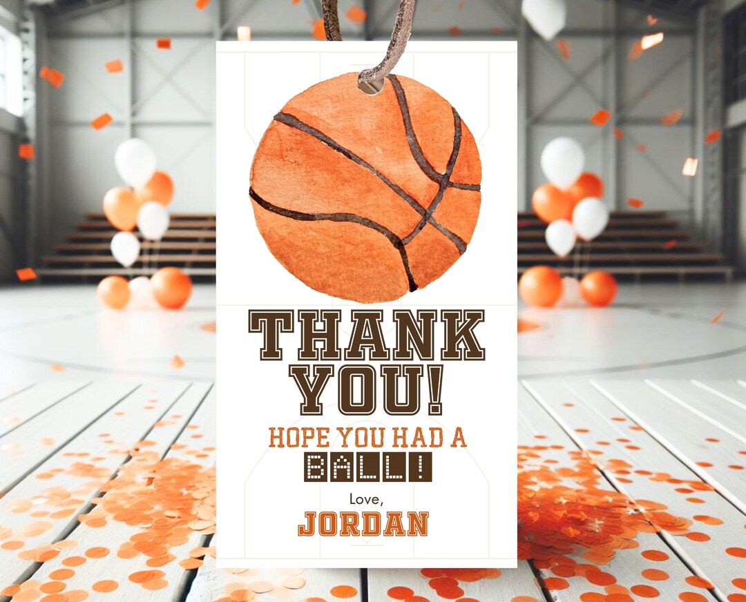 Editable Basketball Birthday Favor Tags, Basketball Birthday Favors ...