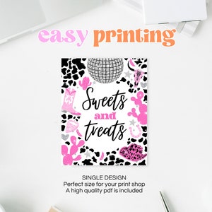 Editable Disco Cowgirl Birthday Sign Bundle, Pink Disco Cowgirl ...