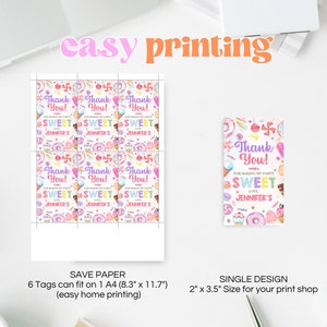 Editable Sweets Candy Thank You Favor Tags Template, Sweet Candy ...