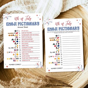 Printable 4th of July Emoji Pictionary Game, July 4th Games ...