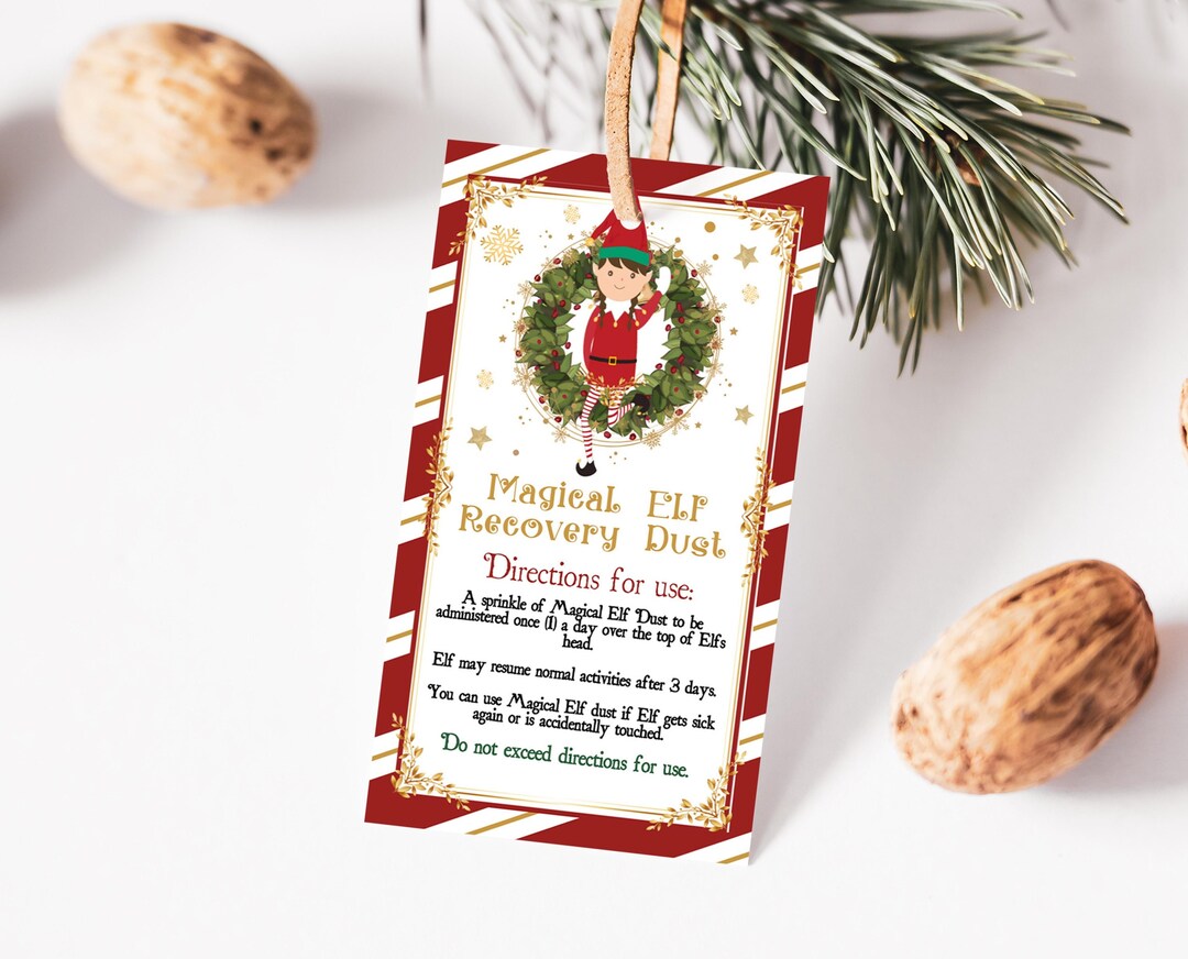 Editable GIRL Elf Recovery Dust Tag Template, Elf Recovery Dust ...