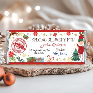 Editable Christmas Elf Bar Wrapper Template, Christmas Chocolate ...