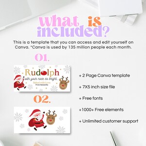 Editable Reindeer Noses Cookie Bag Topper Template, Christmas Treat Bag ...