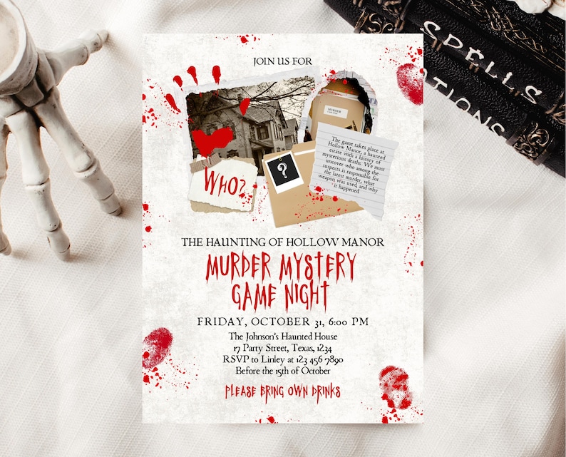Printable Halloween Murder Mystery, Printable Halloween Game, Scary ...