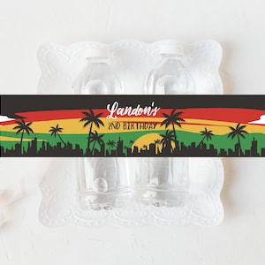 Editable Reggae Birthday Water Bottle Label, Reggae 1st Birthday Labels ...