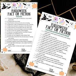 Halloween Fact or Fiction Game Template, Halloween True or False ...