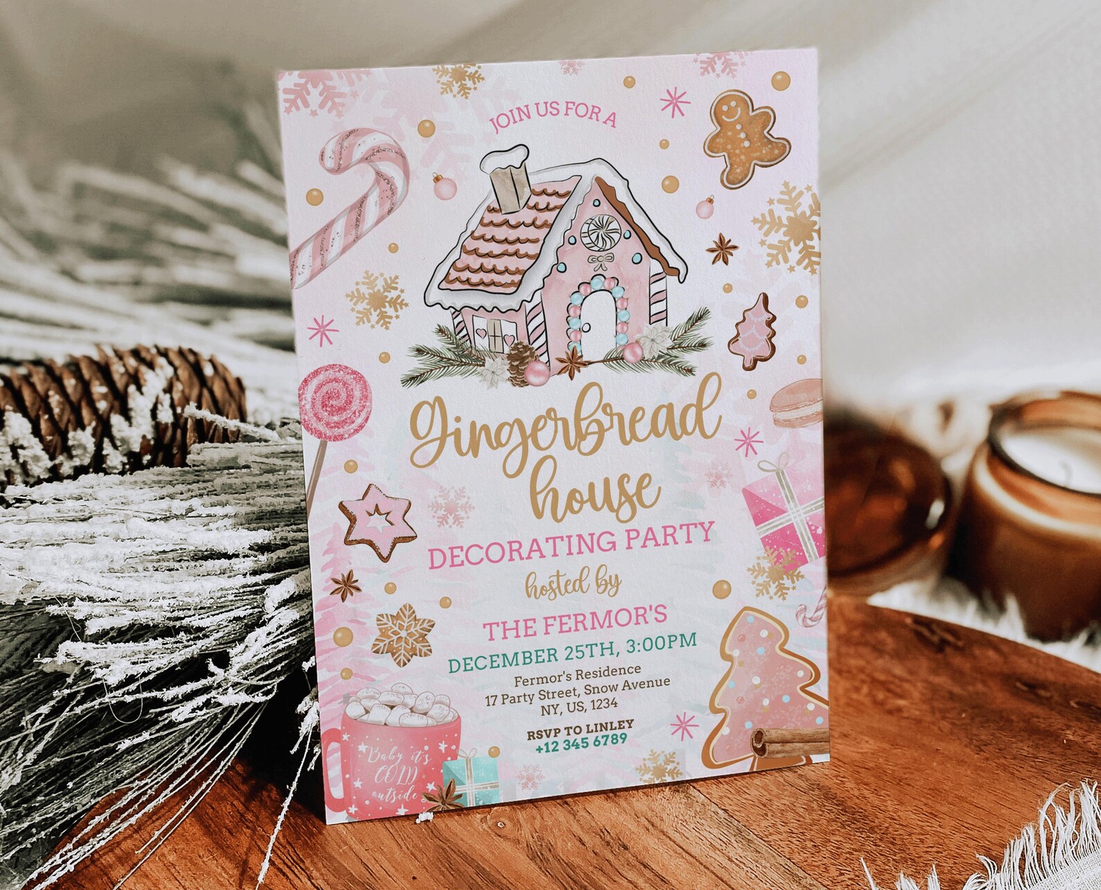 Editable Christmas Gingerbread House Decorating Party - Etsy