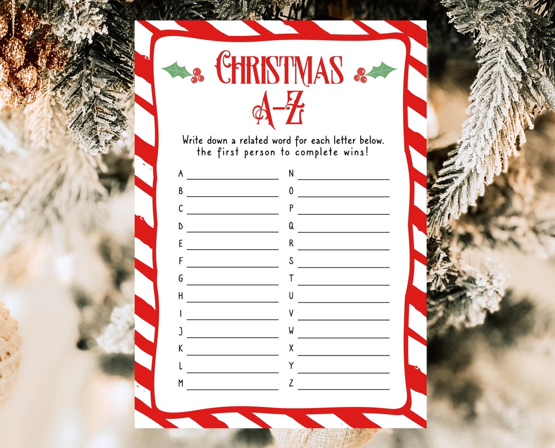 Christmas A to Z Game Template, Printable Christmas Party Games ...
