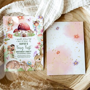 Editable Fairy First Birthday Invitation, Fairy Garden Birthday ...