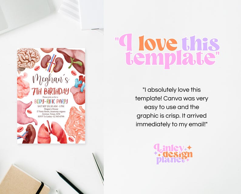 Editable Anatomy Birthday Invitation: Science Party (digital Download ...