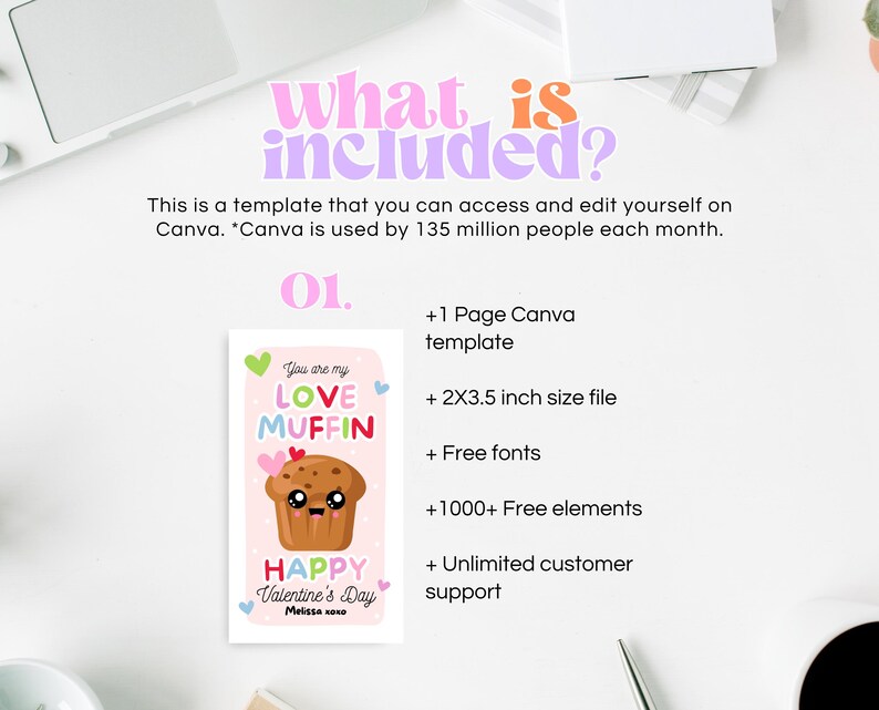 Editable Muffin Valentines Gift Tag, Valentine You Are My Love Muffin ...
