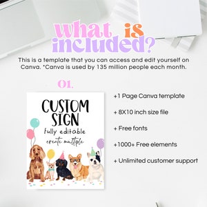 Editable Dog Birthday Custom Sign, Puppy Birthday Custom Sign ...