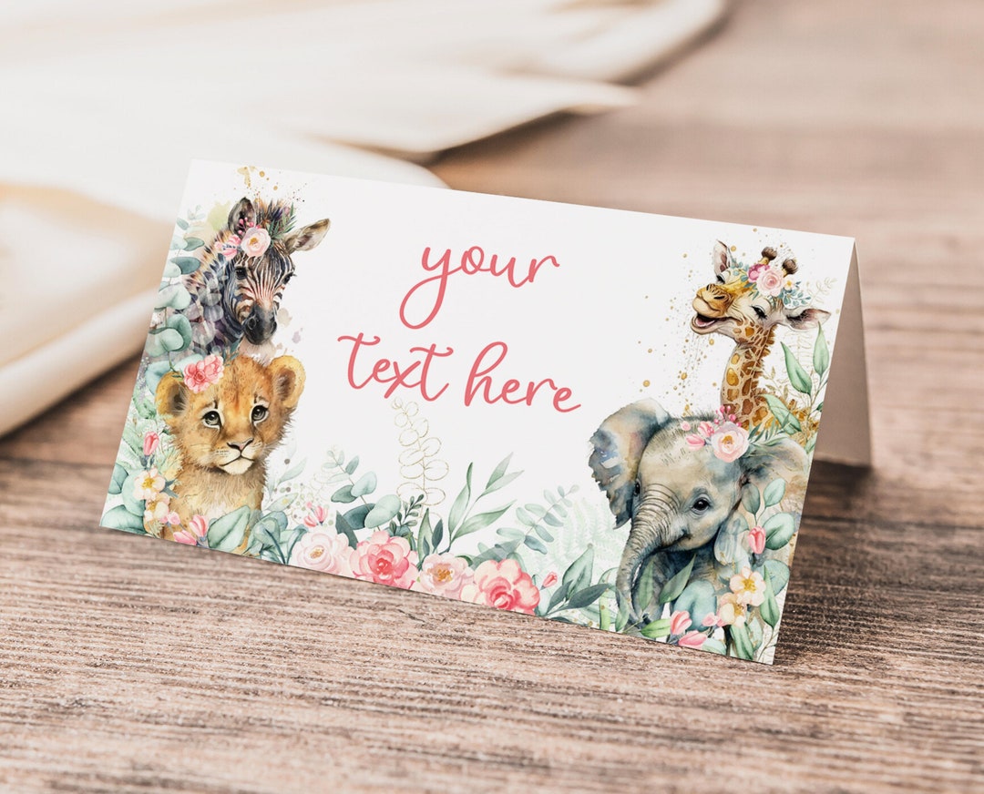 Safari Food Label Template Safari Jungle Baby Shower Food - Etsy