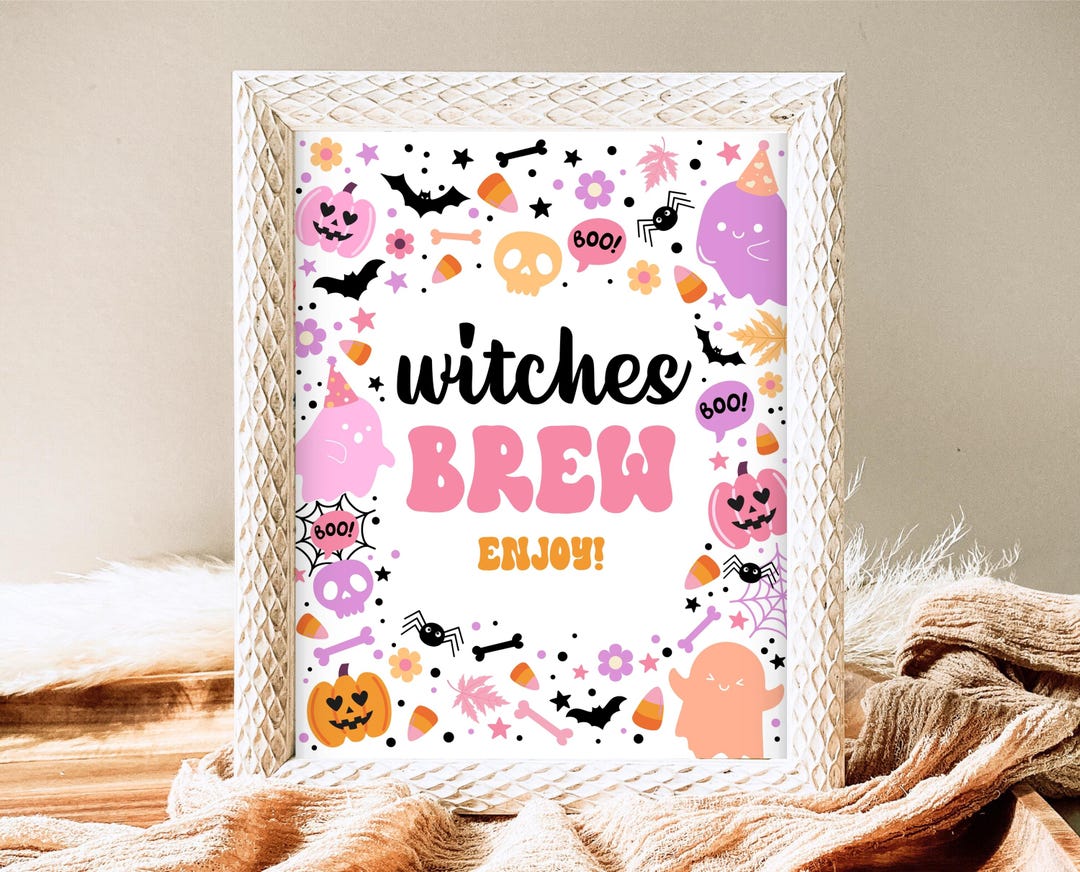 Witches Brew Sign Spooky Birthday, Halloween Birthday Decor Sign ...