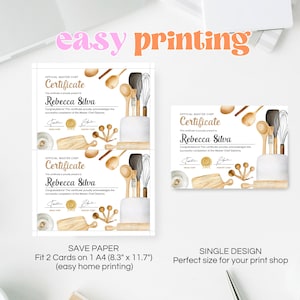 Editable Chef Certificate for Kids, Little Chef Certificate, Kids Chef ...