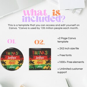 Editable Reggae Birthday Favor Tag Template, Reggae 1st Birthday Party ...