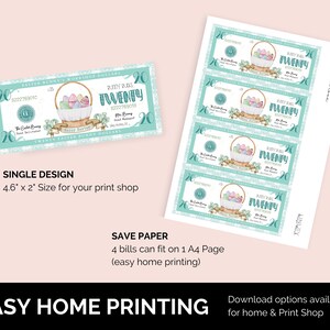 Easter Play Money Easter Hunt Bunny Bucks Printable Easter - Etsy