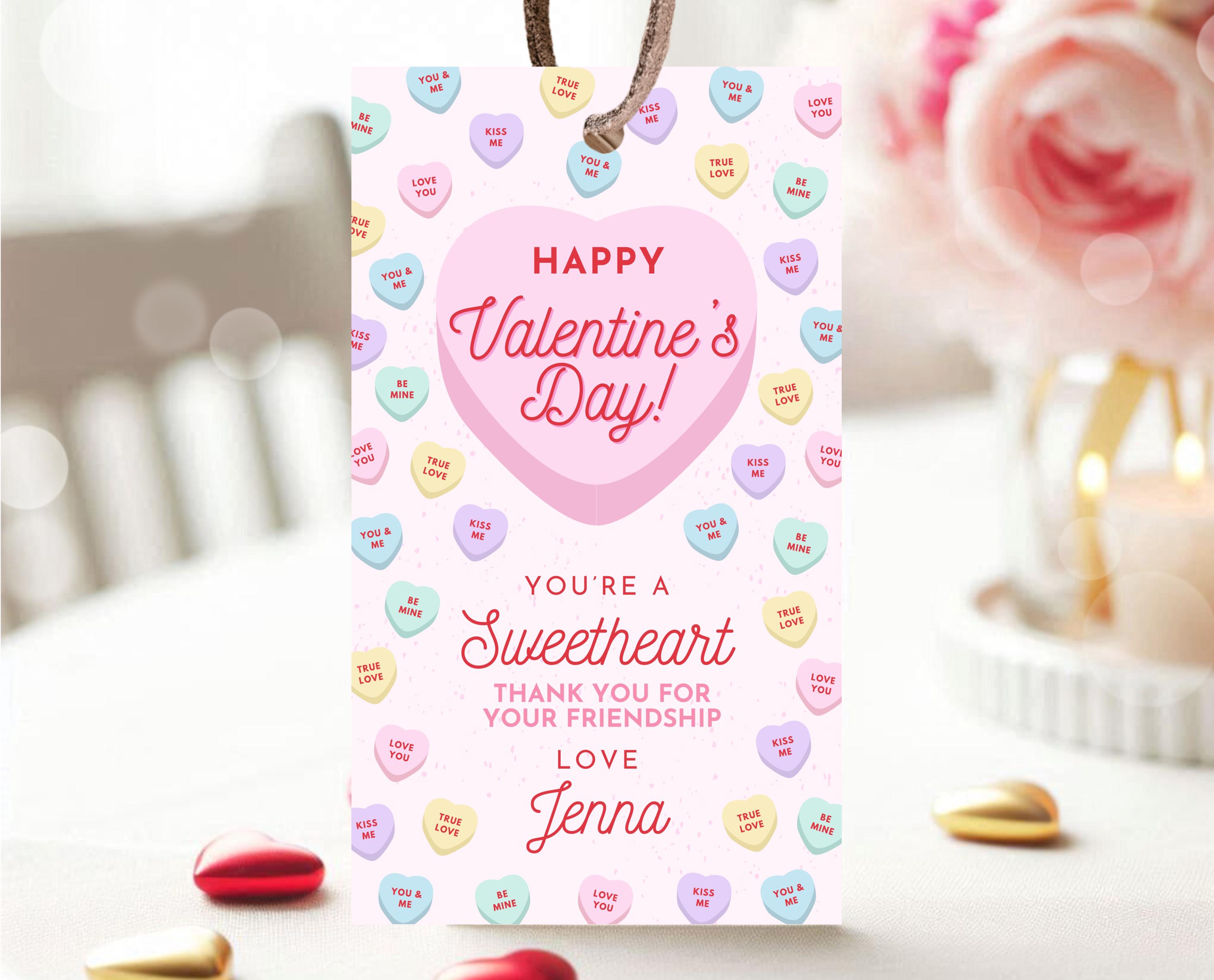Editable Sweetheart Candy Valentine Gift Tag (digital Download) - Etsy