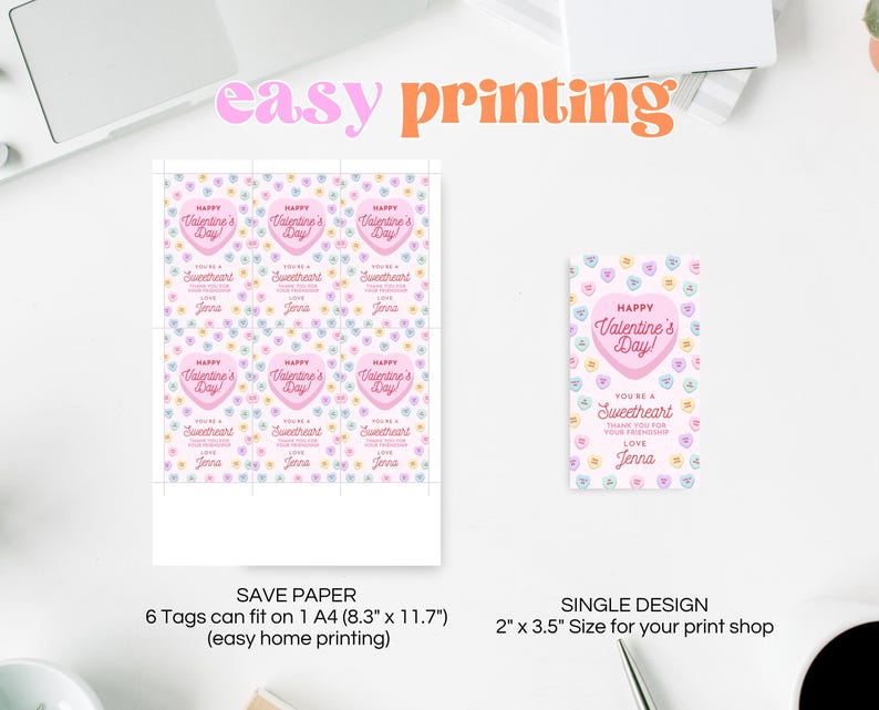 Editable Sweetheart Candy Valentine Gift Tag (digital Download) - Etsy