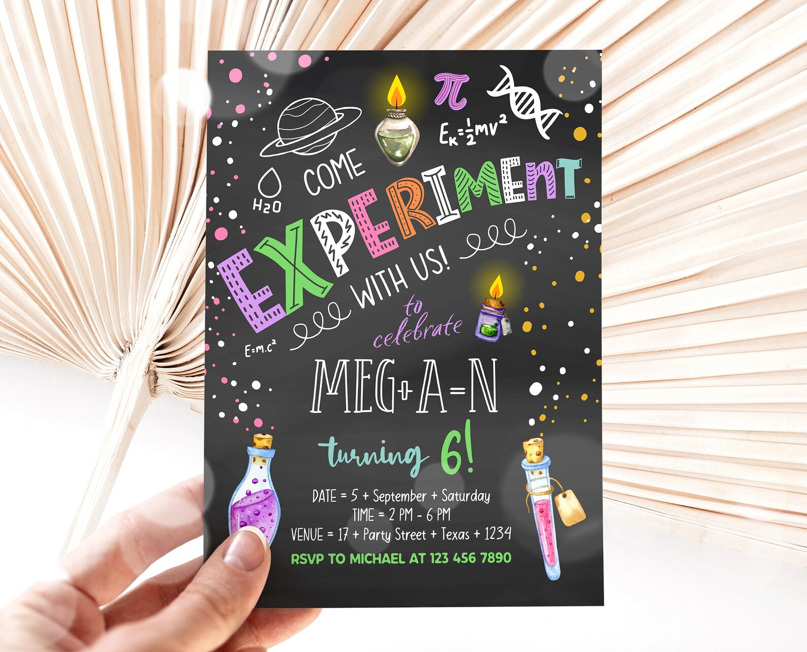 Editable Scientist Birthday Invitation Science Experiment - Etsy