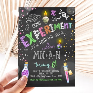 Editable Scientist Birthday Invitation, Science Experiment Birthday ...