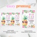 Editable Tropical Pineapple Birthday Invitation Template - Etsy