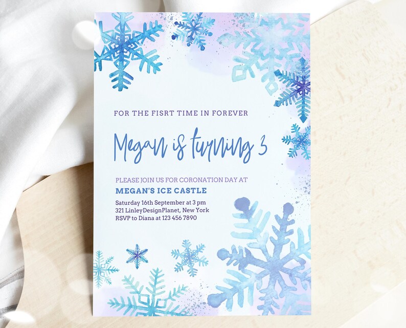 Editable Snow Birthday Invitation Kids Winter Birthday Party - Etsy
