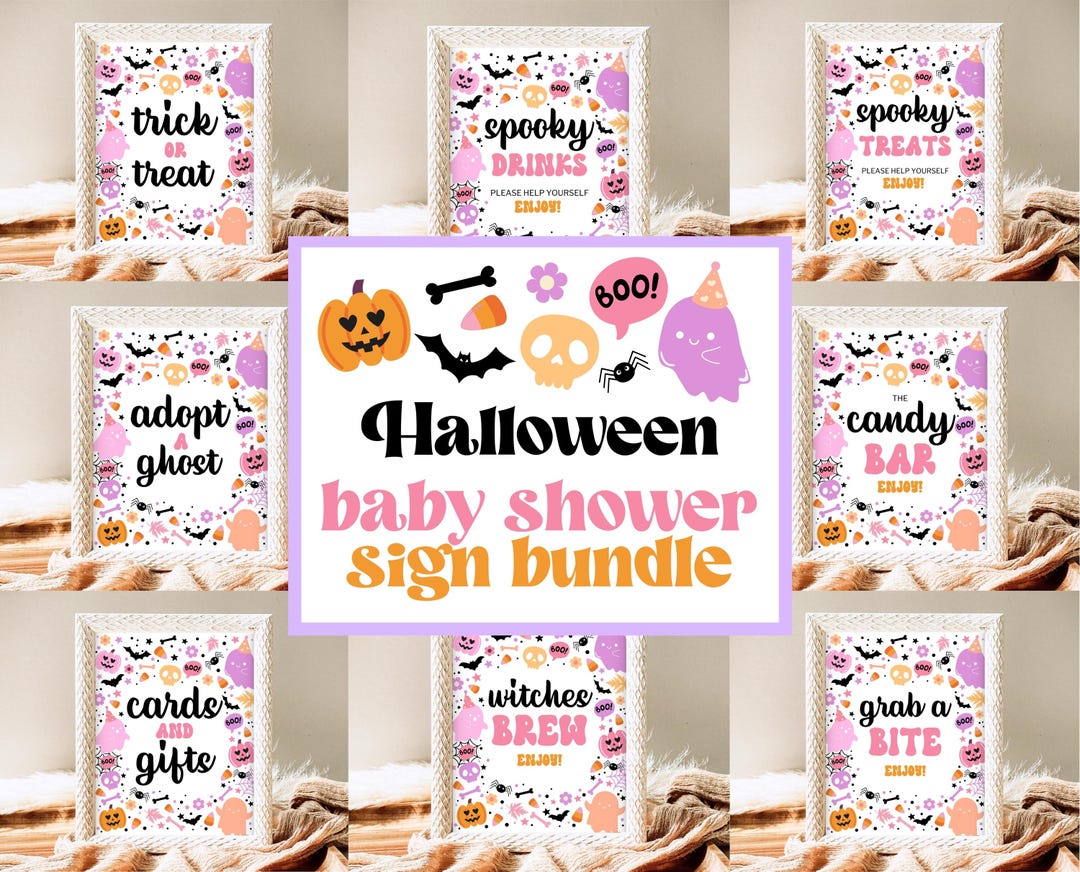 Editable Spooky Birthday Sign Bundle, Halloween Birthday Sign Seet ...